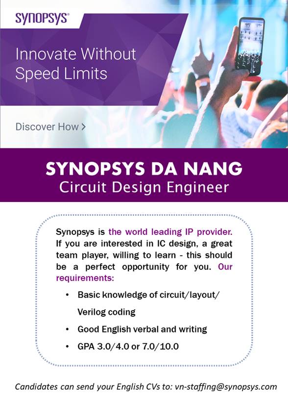 Thông tin tuyển dụng từ Công ty Synopsys | Khoa Vật lý - Vật lý kỹ thuật